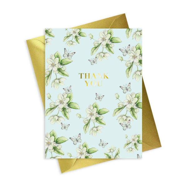 Floral Foiled Thank You Card - Crumble and Core Luxury A6