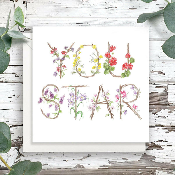 Floral Greeting Card - Crumble and Core Mini 8x8 Cm