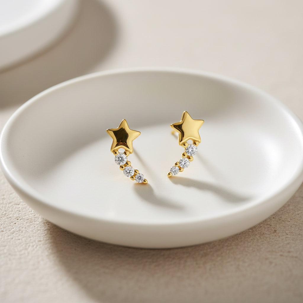 Silver Stud Earrings - Crumble and Core Gold Plated Gift